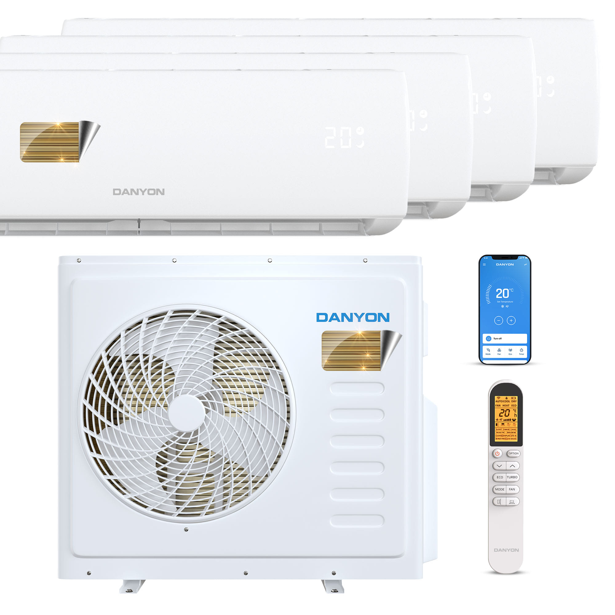 Multisplit QUATTRO Klimaanlage 9.3kW - 4x 12.000 BTU | Danyon